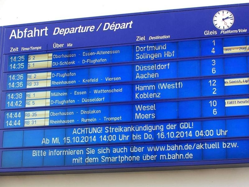 Fahrplan live - so fährt die Bahn ab Düsseldorfer Hauptbahnhof