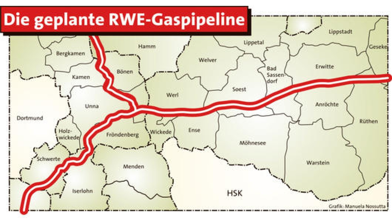 Eine Erdgas-Pipeline quert die Region